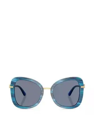 Dolce & Gabbana Striped Geometric-frame Sunglasses