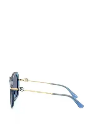 Dolce & Gabbana Striped Geometric-frame Sunglasses