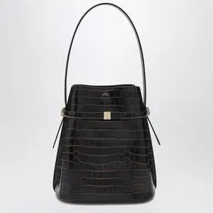 TOTEME Crocodile-embossed Leather Bucket Bag - Brown