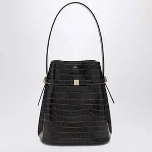 TOTEME Crocodile-embossed Leather Bucket Bag - Brown