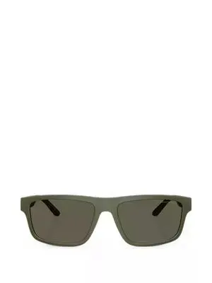 Emporio Armani Matte-finish Rectangle-frame Sunglasses