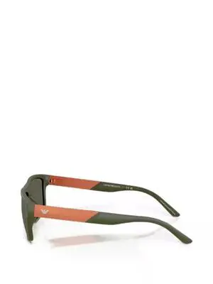 Emporio Armani Matte-finish Rectangle-frame Sunglasses