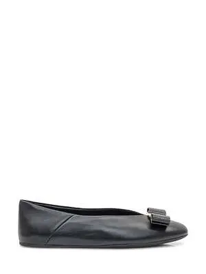 FERRAGAMO Leather Ballerina Flats