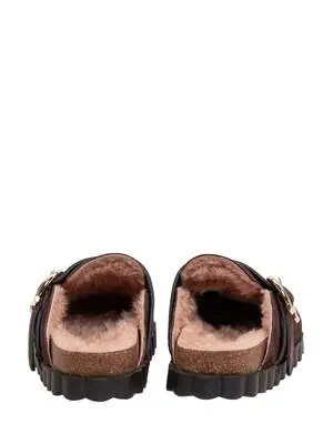 FERRAGAMO Leather Sabot Heels