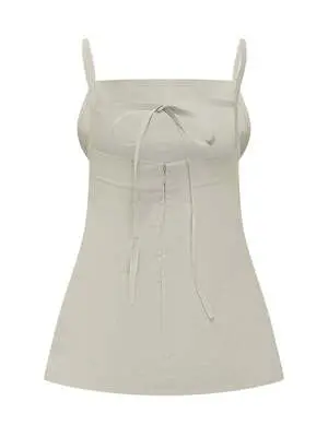 Studio Nicholson Raddle Top With Pintline Detail - Bone