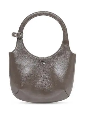COURREGES Varnished Cow Leather Mini Shoulder Bag - Truffle