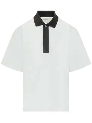 LANVIN Mini Pique Knit Button Polo - White