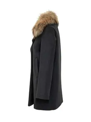 AVA ADORE Double-breasted Overcoat With Voluminous Neck