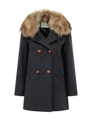 AVA ADORE Double-breasted Overcoat - Blu