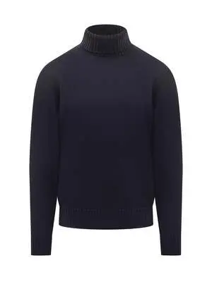 FILIPPO DE LAURENTIIS Elegant Wool Turtleneck Sweater - Blu