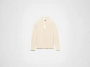 JW Anderson Ribbed Knit Quarter Zip Jumper - Ivory