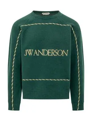 JW Anderson J. W. Anderson Logo Knitted Jumper - Pine
