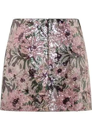SELF-PORTRAIT Mini Skirt With Floral Embroidery