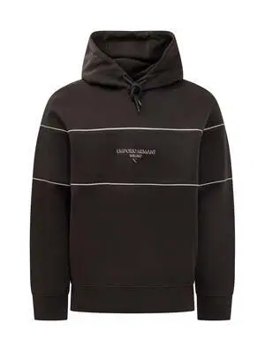 Emporio Armani Stylish Sweatshirt With Hood And Logo - Nero