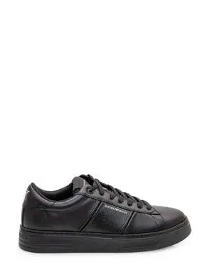 Emporio Armani Bovine Leather Sneakers - Black/black