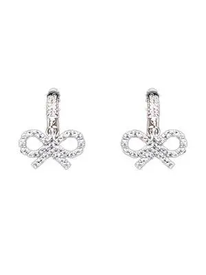 SELF-PORTRAIT Elegant Hoop Earrings With Bow Detail - Silver