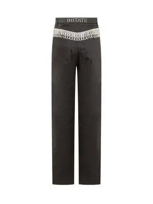 ROTATE BY BIRGER CHRISTENSEN Stylish Trousers With Strass Embellishments