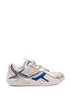 Versace VERSACE Laminated Leather Sneakers Silver/white/blue