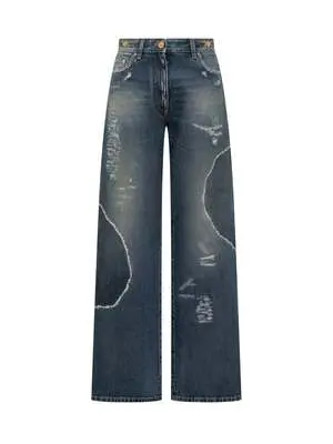 Versace Jet Set High-rise Wide-leg Jeans