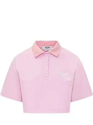 MSGM Piquet Polo Shirt - Pink
