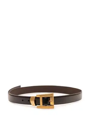 Versace Leather Belt With Sculptural Buckle - Black-gold82