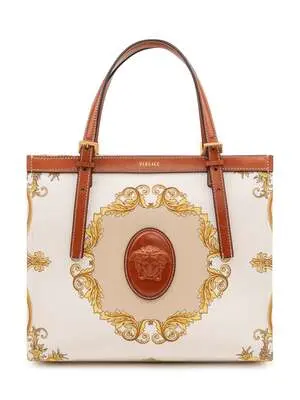 Versace Leather Tote Handbag - Multicolor/gold