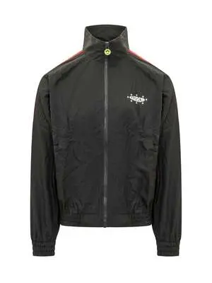 BARROW Logo Print Nylon Track Jacket - Nero