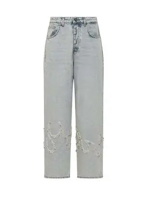 BARROW Embroidered Denim Jeans