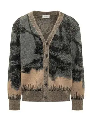 LANEUS Textured Knit Cardigan - Multicolor