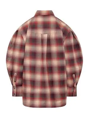 GANNI Fennel Check Shirt - Raspberry Wine