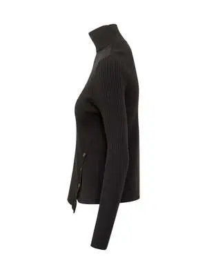 COURREGES Chunky Knit Turtleneck Sweater With Button Details