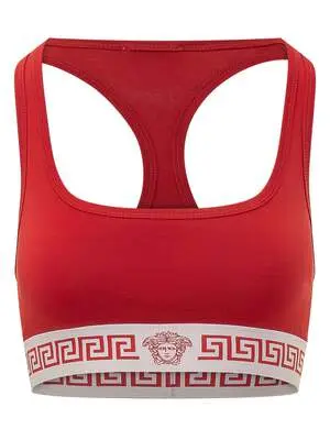 Versace VERSACE Organic Cotton Bra-Style T-Shirt Rosso/bianco