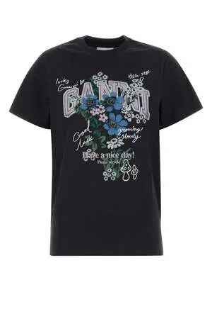 GANNI Basic Flower Graphic T-shirt