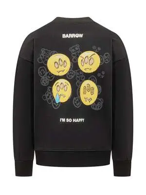 BARROW Embroidered Emoji Sweatshirt - Nero