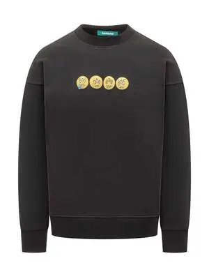 BARROW Embroidered Emoji Sweatshirt - Nero