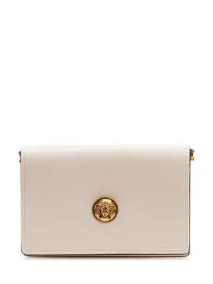 Versace Lamb Leather Handbag - White/gold