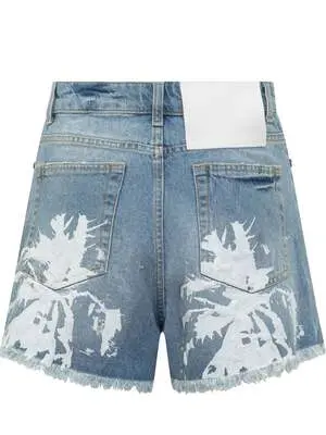 BARROW Stylish Mini Shorts With Unique Design - Denim Blu