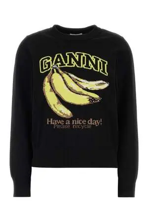 GANNI Graphic Banana Sweater - Black