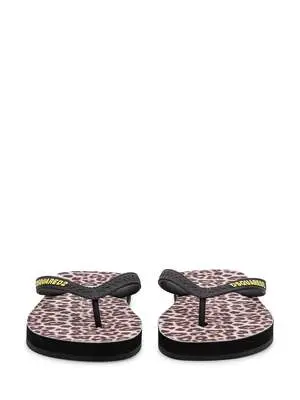 Dsquared2 Stylish Animal Print Logo Sandals
