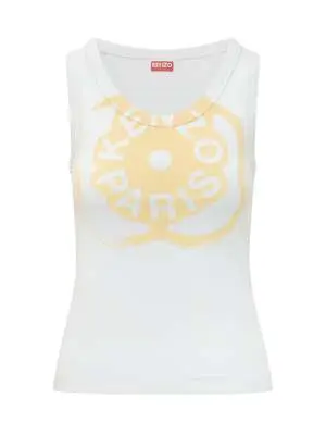Kenzo Graphic Print Sleeveless Top - White