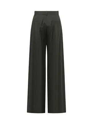 LE SULLY STUDIO Ample Drape Wool-blend Trousers With Creased Detail