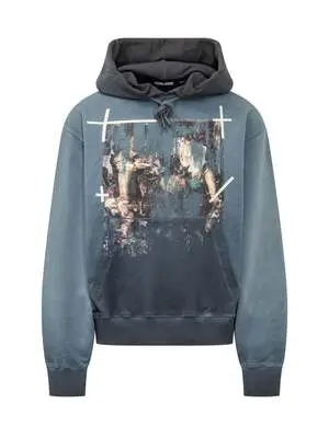Off-White Ribbed Narciso Hoodie - Cloud Blue Graphite