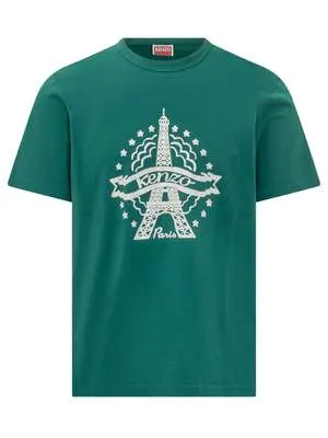Kenzo Eiffel Tower Graphic T-shirt - Bottle Green