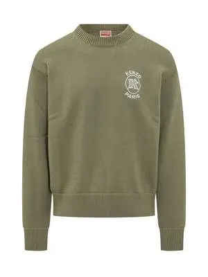 Kenzo Emblem Knit Jumper - Kaki