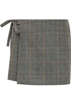 Kenzo Wool Wrap Short Skirt