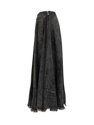 DIESEL® Chic Longuette Skirt In Soft Fabric - Nero