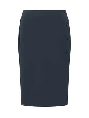 Pinko Button Detailed Midi Skirt - Blu Iride