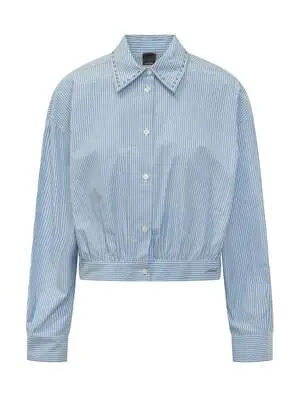 Pinko Cotton Button-up Shirt - Bianco/azzurro