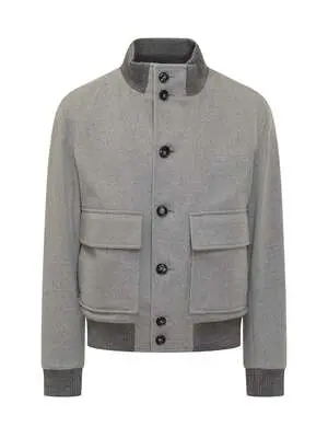 BOSS Wool Blend Jacket With Front Pockets