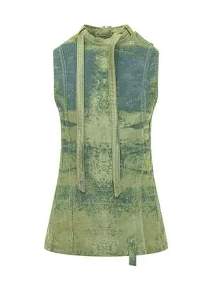 DIESEL® High-neck Sleeveless Vest - Verde
